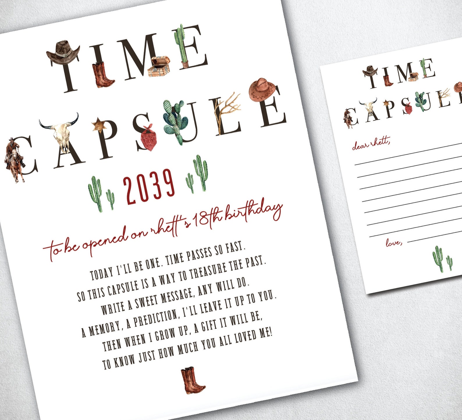Cowboy Time Capsule, First Rodeo Time Capsule, Western Theme Time ...