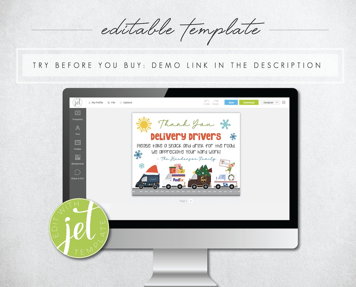 Christmas Delivery Driver Thank You Sign Delivery Driver - Etsy