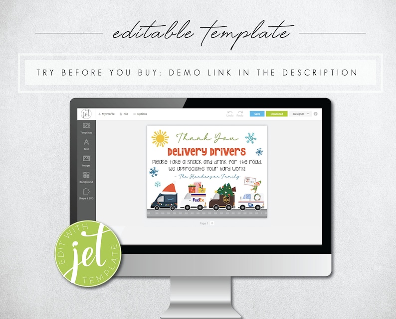 Christmas Delivery Driver Thank You Sign Delivery Driver - Etsy