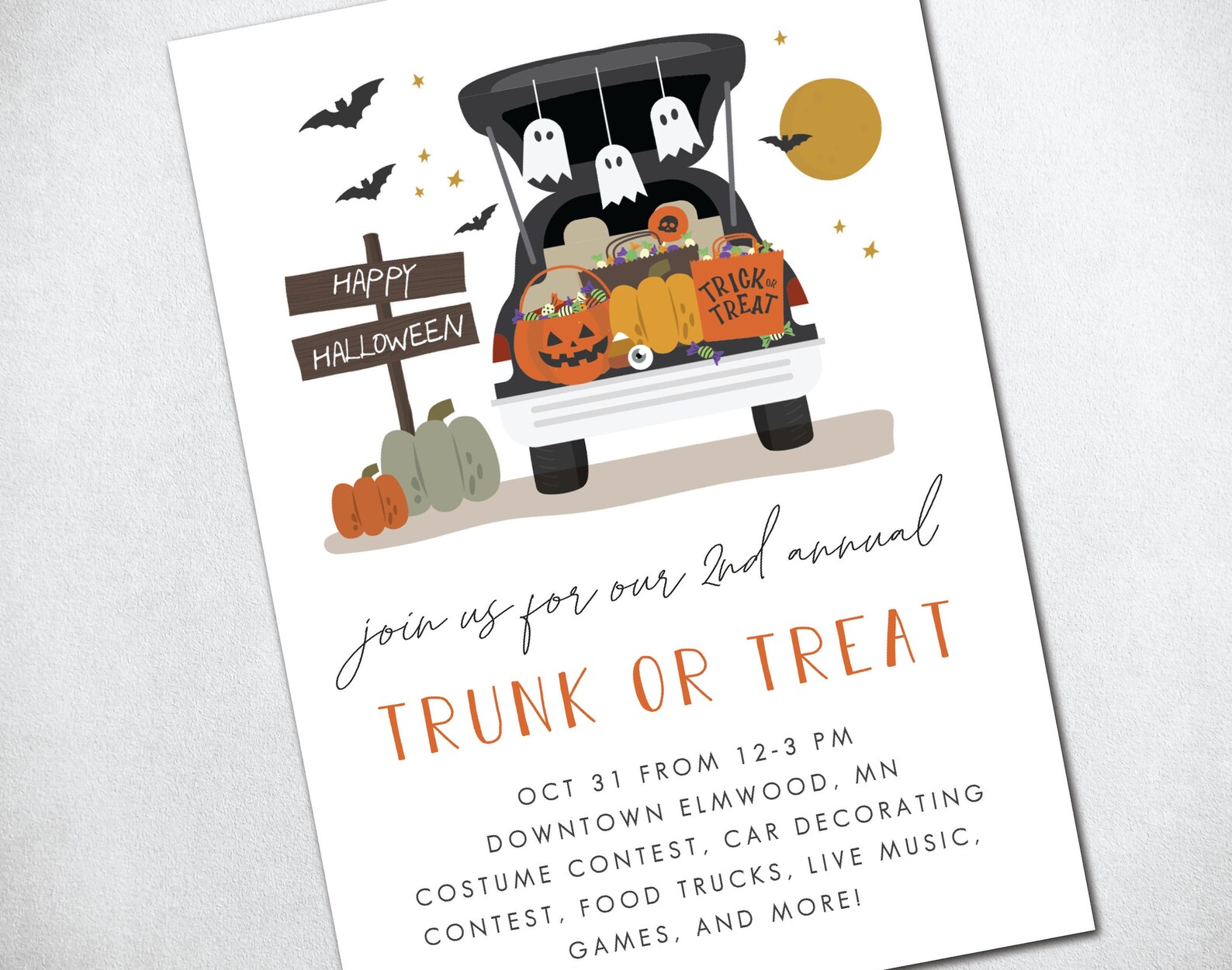 Trunk or Treat Invite, Trunk or Treat Flyer, Editable Trunk or Treat ...