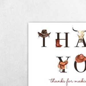 Cowboy Thank You Card, Cowboy Printable Thank You Card, First Rodeo ...