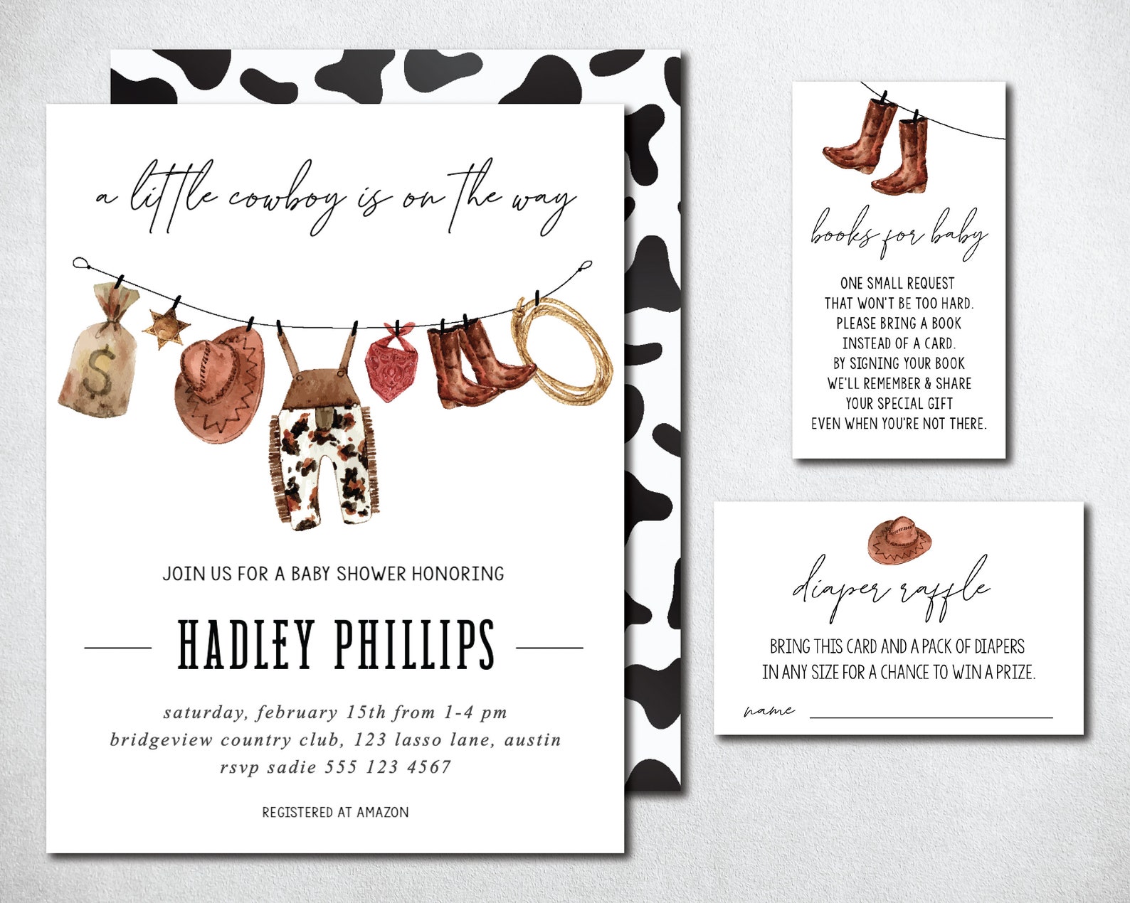 Cowboy Baby Shower Invite, Cowboy Baby Shower Invitation, Wild West ...