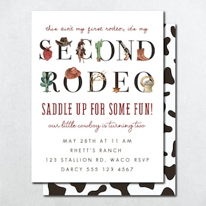 This Ain't My First Rodeo Invite, Second Rodeo Birthday Invite, Cowboy ...
