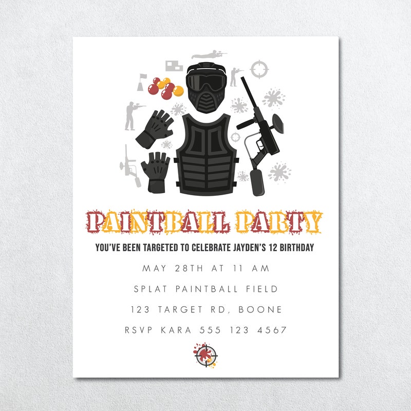 Paintball Invitation - Etsy