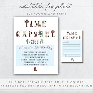 Cowboy Time Capsule, First Rodeo Time Capsule, Western Theme Time ...