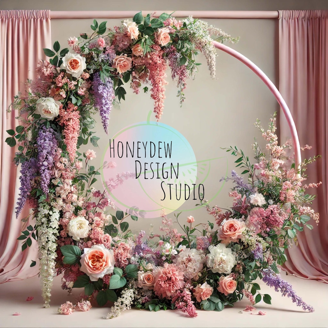 Floral Hoop Maternity Digital Backdrop Bundle – Set of 5 Elegant Flower ...