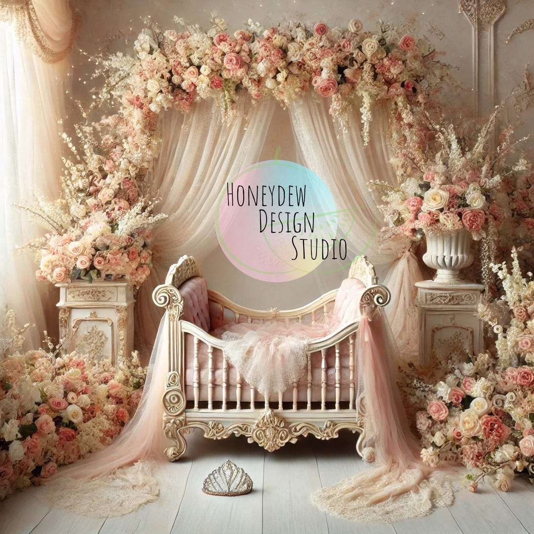 Fairy-tale Newborn Digital Backdrop – Enchanting Princess-themed Baby ...