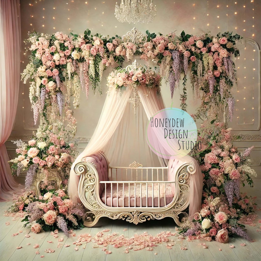 Fairy-tale Newborn Digital Backdrop – Enchanting Princess-themed Baby ...