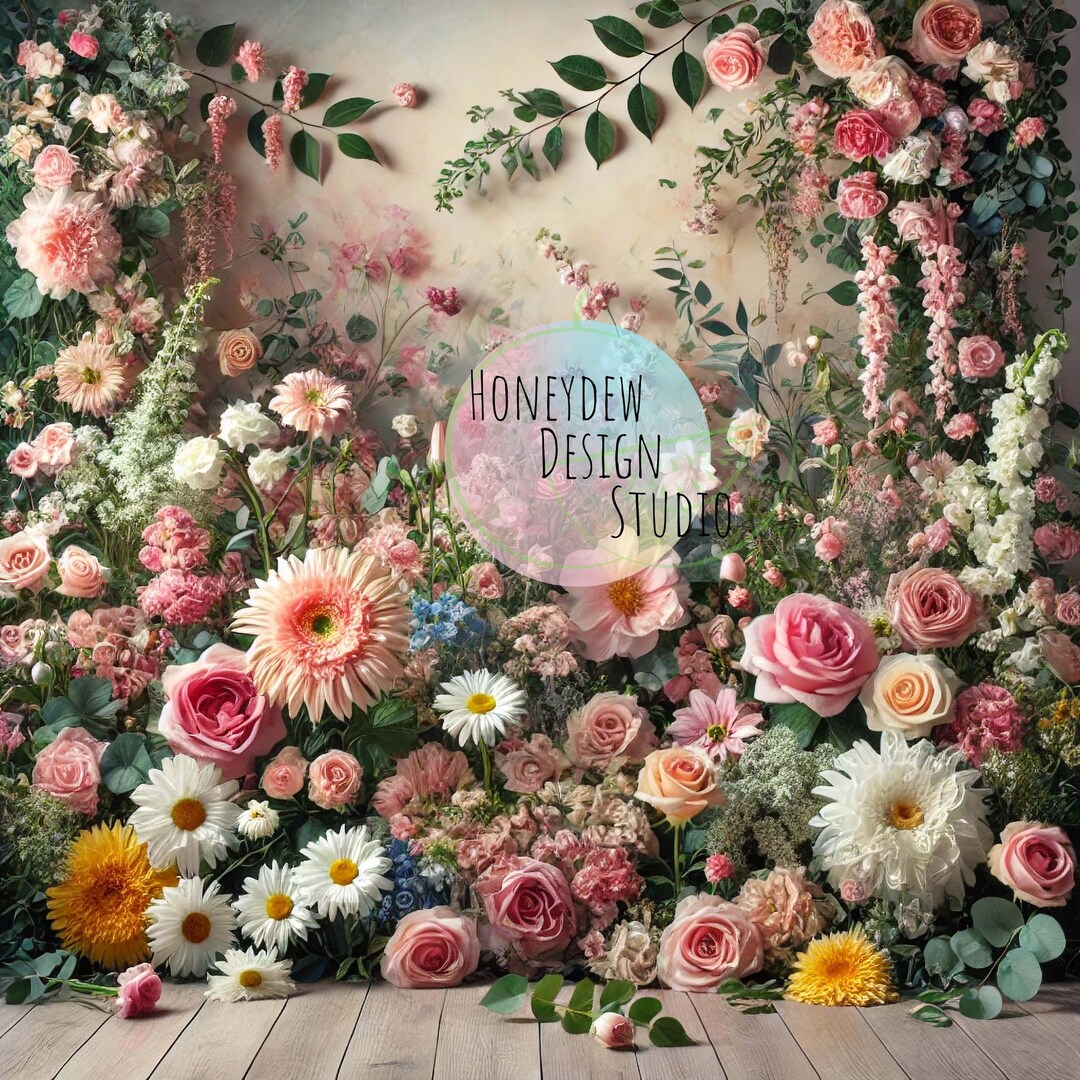Floral Maternity Digital Backdrop Bundle – Set of 5 Elegant Flower ...