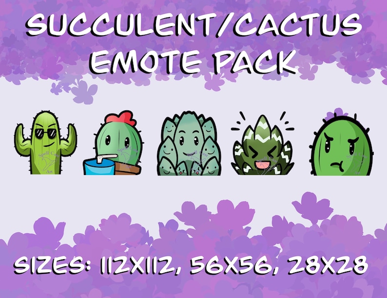 Succulent Emote Pack - 5 Emote Pack - Twitch Streamers, Discord ...