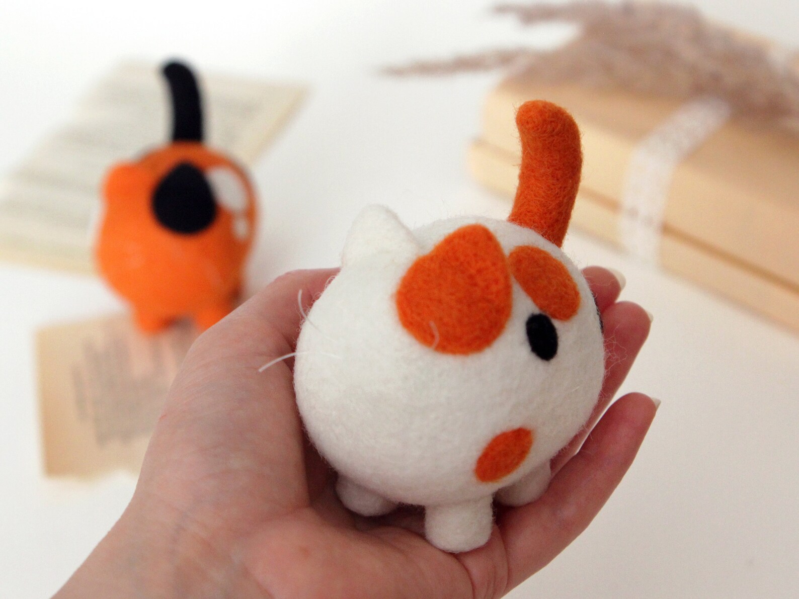 Two Cute Spotted Cats Calico Cat Needle Felted Animal Cat | Etsy