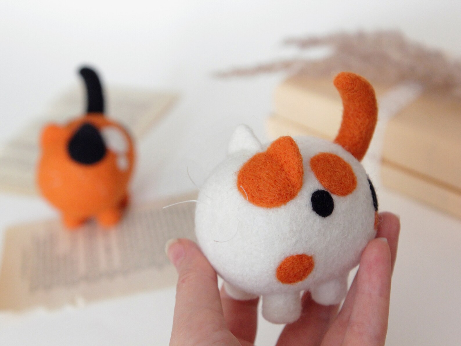 Two Cute Spotted Cats Calico Cat Needle Felted Animal Cat | Etsy