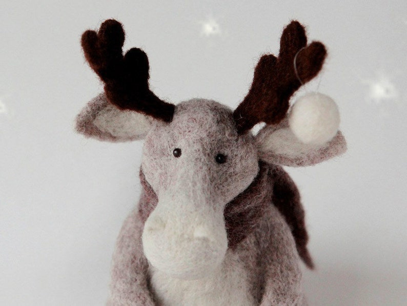 Needle Felted Moose Cute Christmas Gift Art Doll Animal - Etsy UK