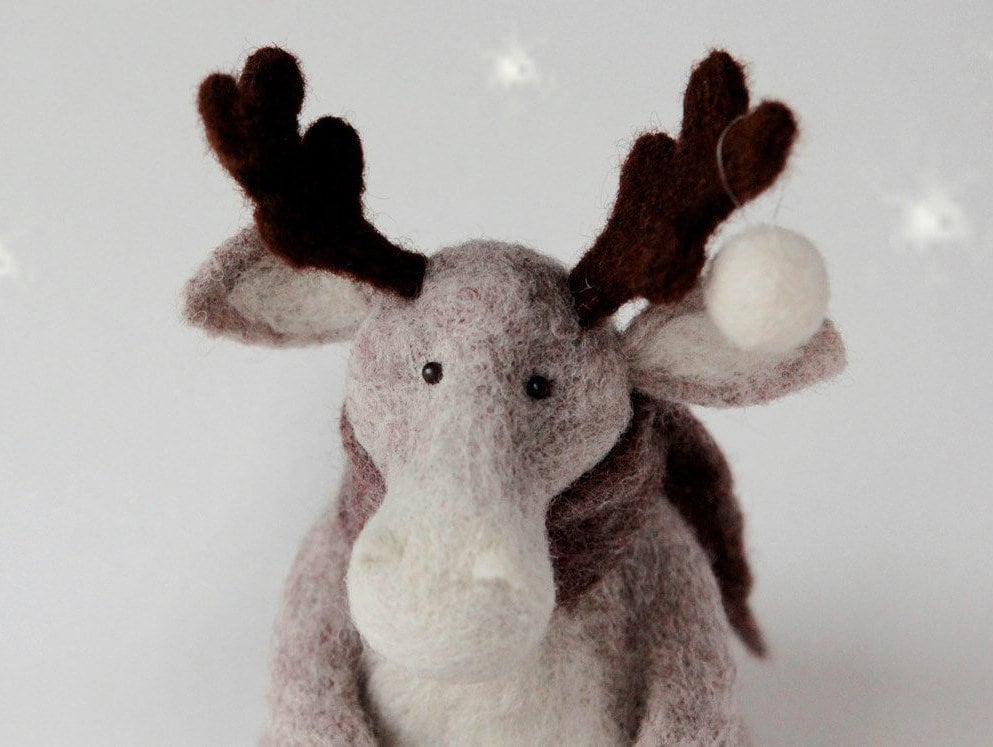 Needle Felted Moose Cute Christmas Gift Art Doll Animal - Etsy UK