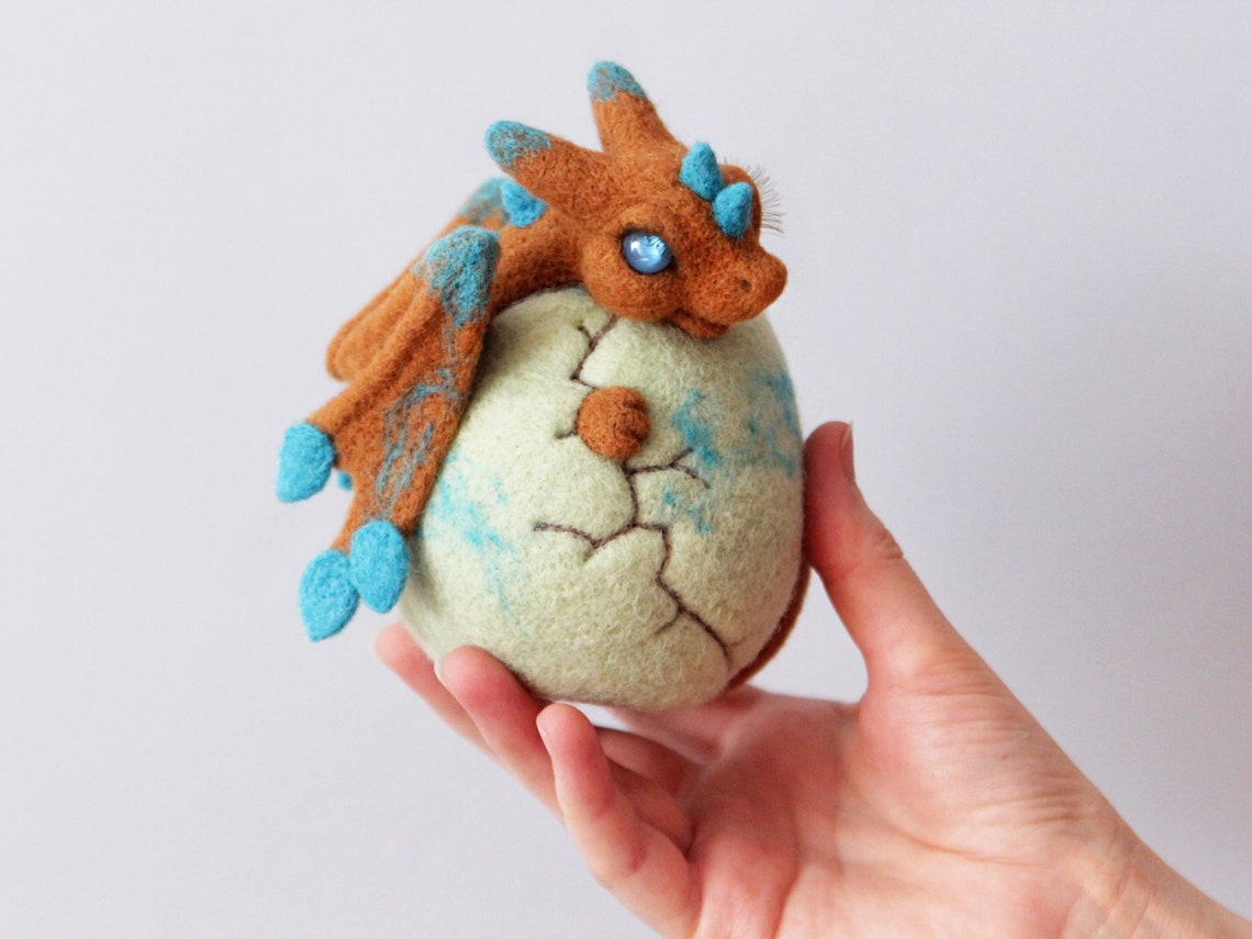 Baby Dragon in Egg Figurine Handmade Fantasy Creature Baby | Etsy