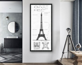 Eiffel Tower Blueprint | Etsy