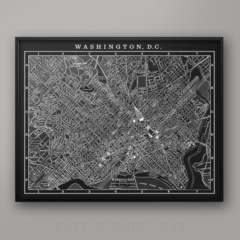 Washington Dc Map - Etsy