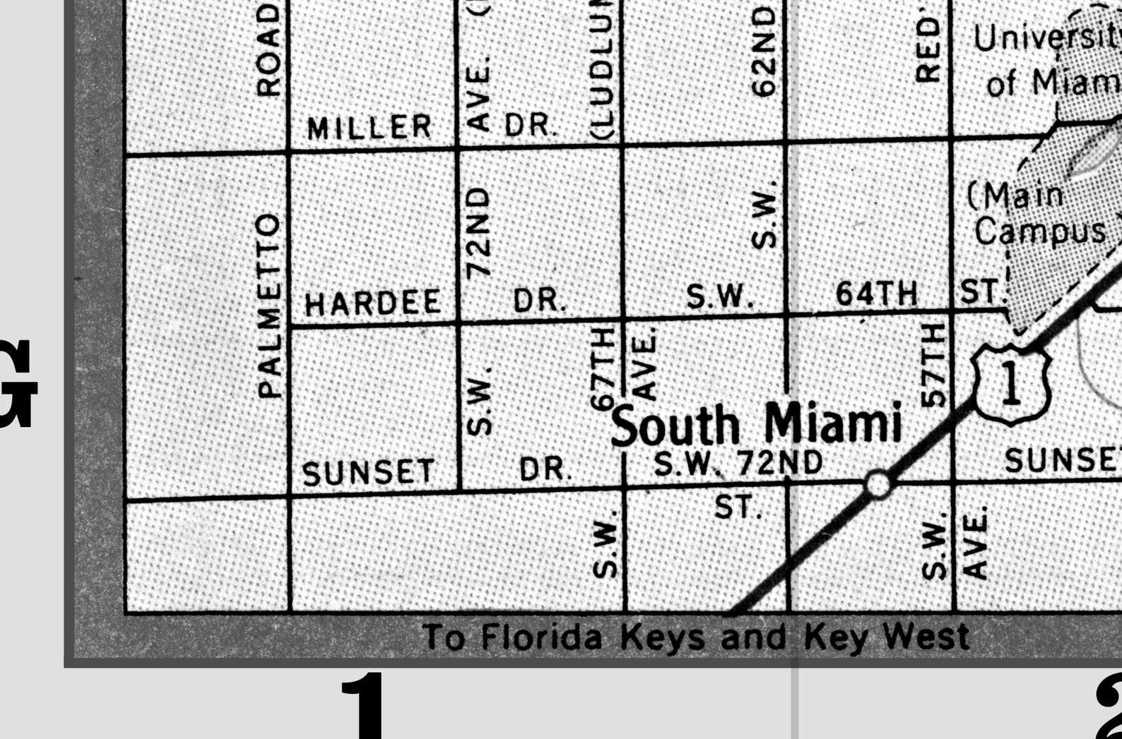 Map of Miami Vintage 1900s Miami Map Artwork Lithographic - Etsy