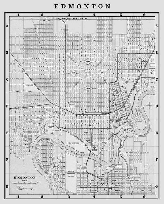 Home & Living Edmonton City Map Edmonton Wall Map Edmonton Canada Map ...