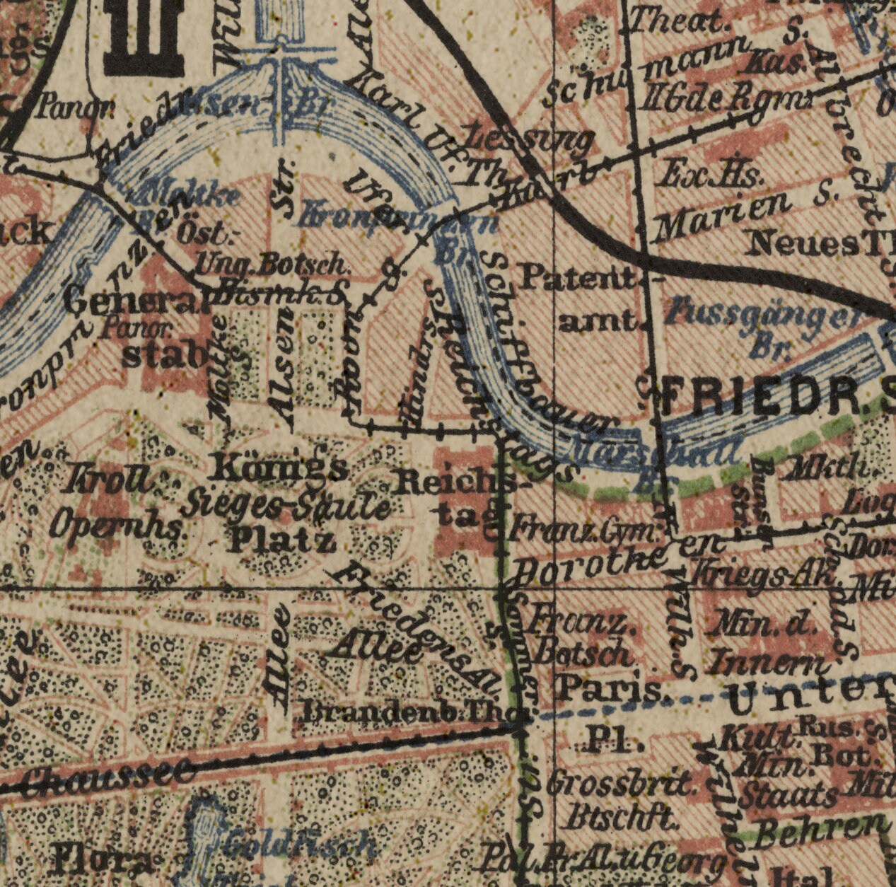 Berlin Map Circa 1895 Berlin Germany Map Vintage Map of - Etsy