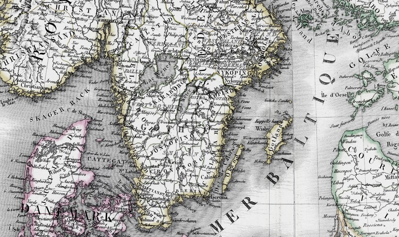 1816 Europe Map Print: Vintage Style, Archival Reproduction (unframed ...