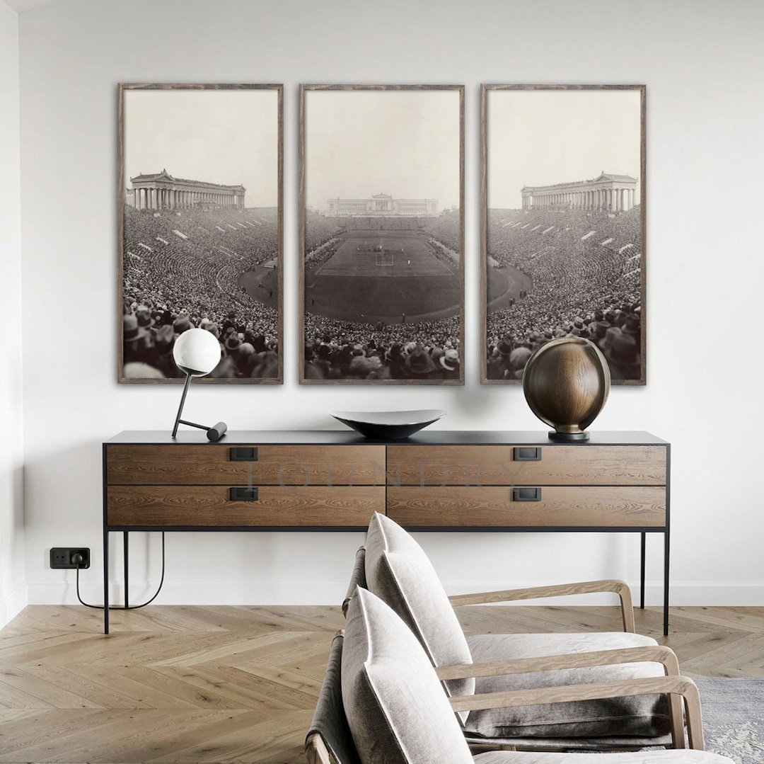 Vintage Soldier Field Print: Chicago Football Triptych - Etsy