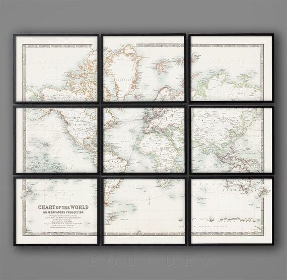 1911 BRITISH MAP of the WORLD Vintage World Map Chart of the - Etsy