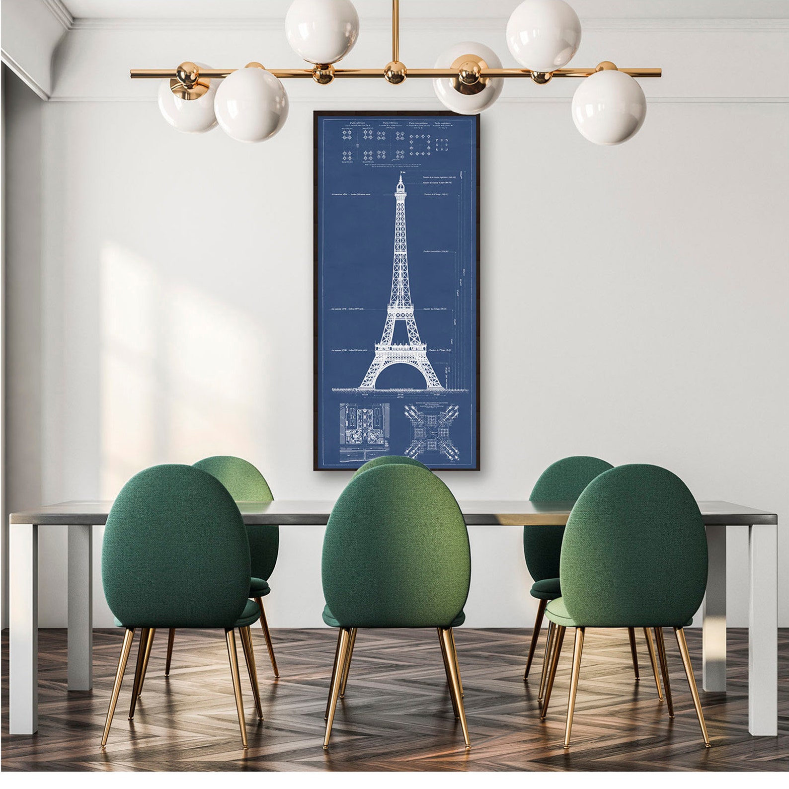 Eiffel Tower Blueprint Vintage Eiffel Tower Blue Print Art | Etsy