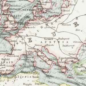 1911 BRITISH MAP of the WORLD, Vintage World Map, Chart of the World ...