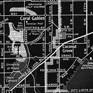 Miami City Map Print, Vintage Miami Map Artwork, Circa 1900s Lithograph ...