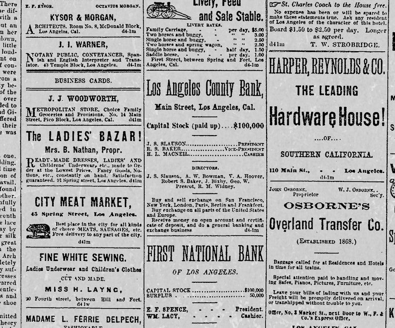 Los Angeles Times First Issue, December 4 1881, LA Times Inaugural ...