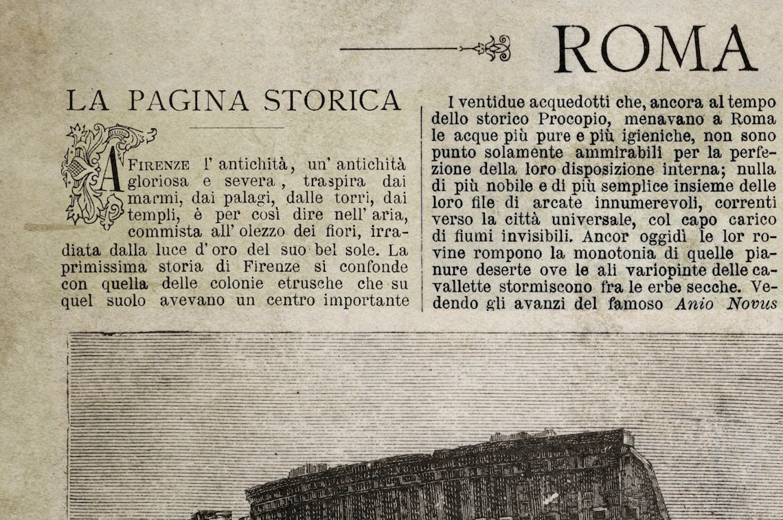 Vintage Italian Newspaper Roma Antica Colosseo Full Cover - Etsy Italia