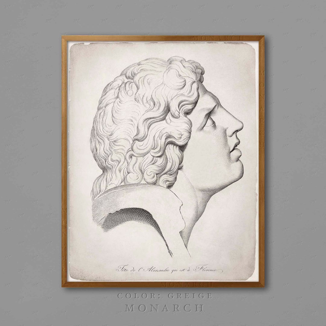 Greek Statue Print: 18th Century Engraving, 'greige' Hue - Etsy