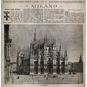Vintage Italian Newspaper, Milan Full Cover, Circa 1887 Old Italian ...