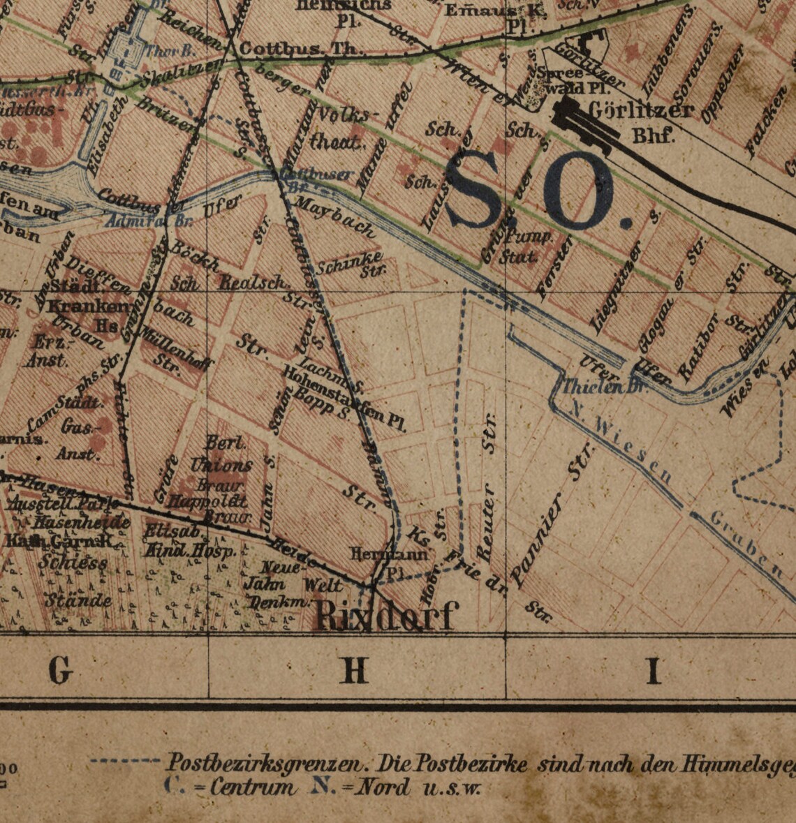 Berlin Map Circa 1895 Berlin Germany Map Vintage Map of - Etsy