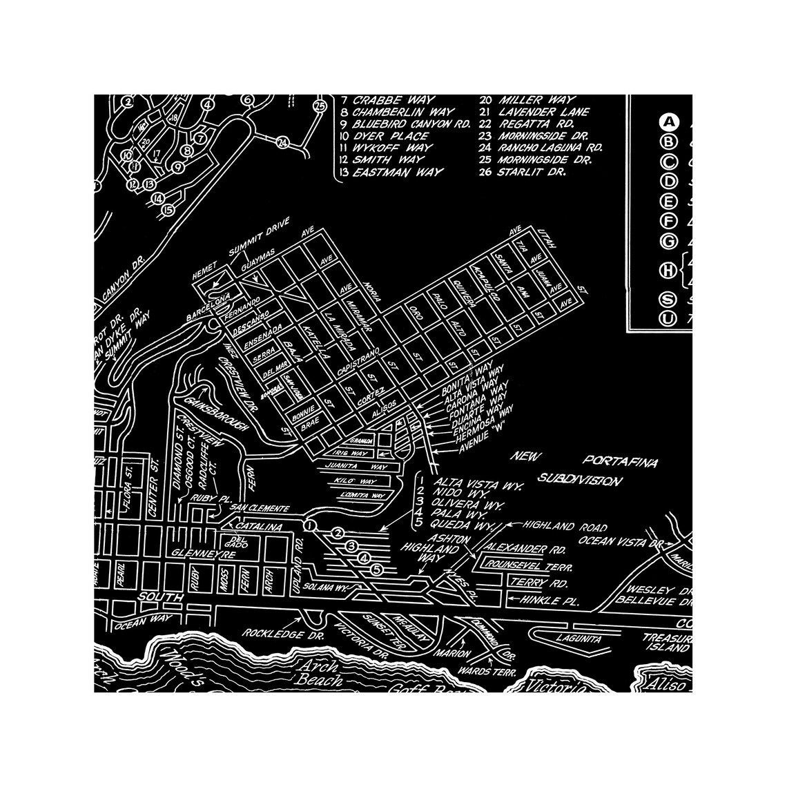 Laguna Beach Map Vintage Laguna Beach Map Poster Print - Etsy