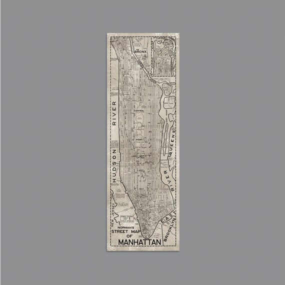 Wall Hangings New York Wall Art Circa 1955 New York Map Print NYC ...
