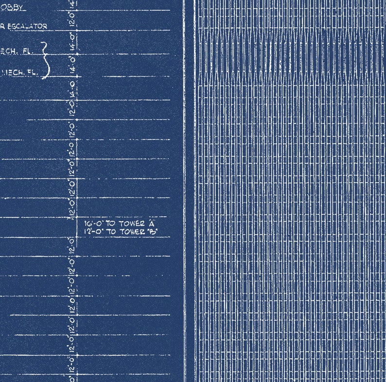 World Trade Center Blueprint Art Print: Vintage NYC Architecture - Etsy