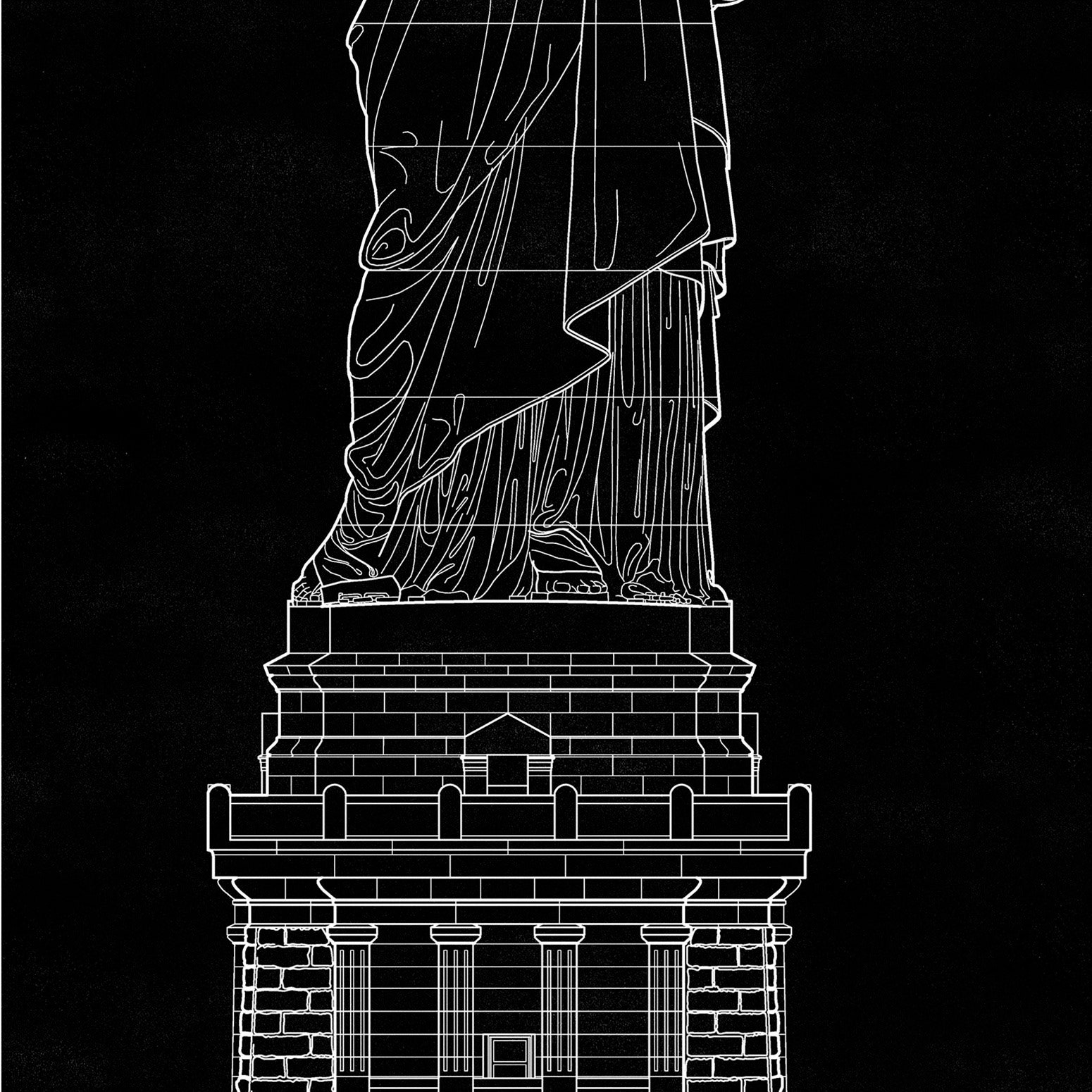 Statue of Liberty NYC Blueprint Vintage Architecture Lady - Etsy.de