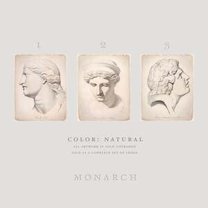 Set of Three ANCIENT GREEK STATUE Art - Set of Statue Drawings - Circa ...