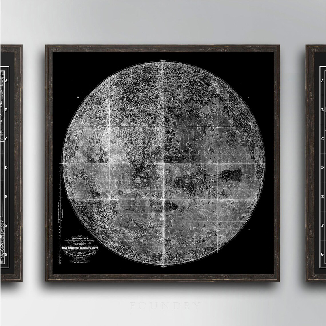 LUNAR MAP of the MOON Moon Map Lunar Surface Map of the | Etsy