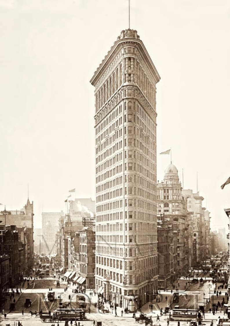Flatiron Building New York City Vintage Architecture NYC - Etsy