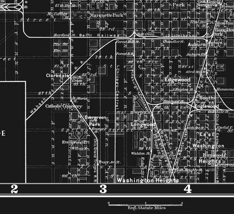 Vintage Chicago City Map Print: 1900s Lithograph, Cook County - Etsy