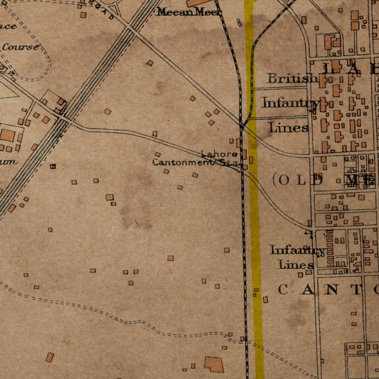 Lahore Map Pakistan Map Vintage Lahore India Map Circa | Etsy