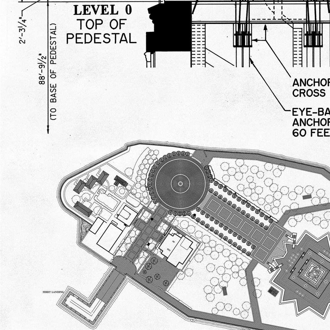 Statue of Liberty Blueprint Print: Vintage NYC Architecture Wall Art - Etsy