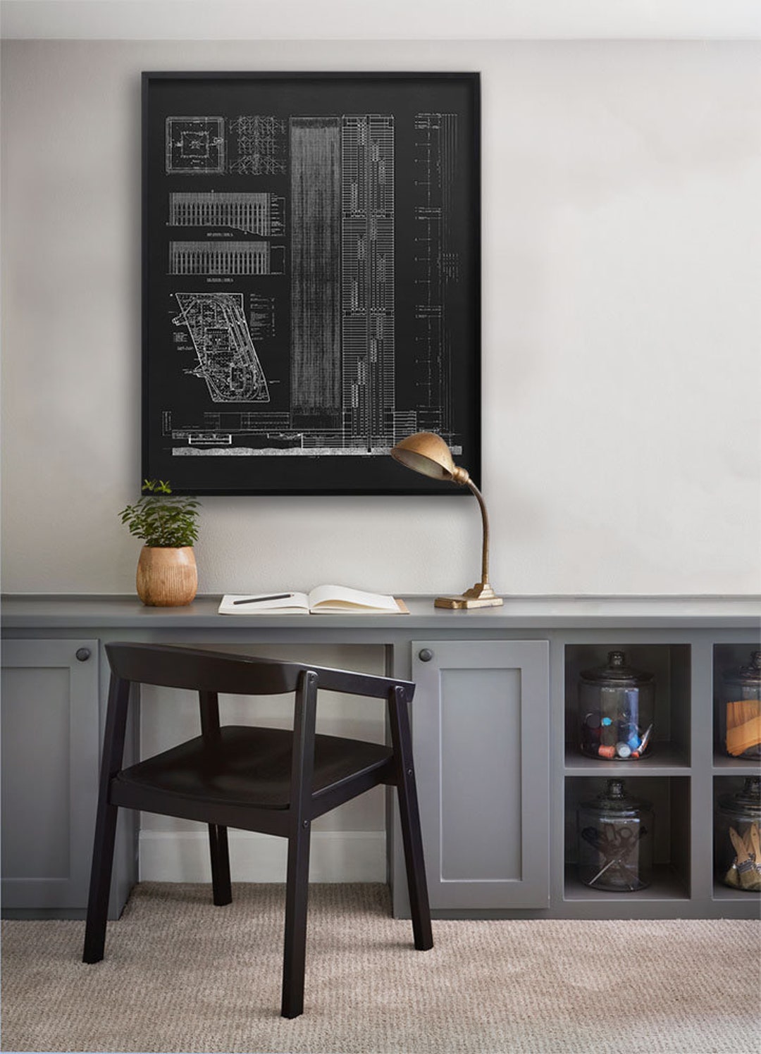 Blueprint of the World Trade Center : Vintage New York USA - World ...