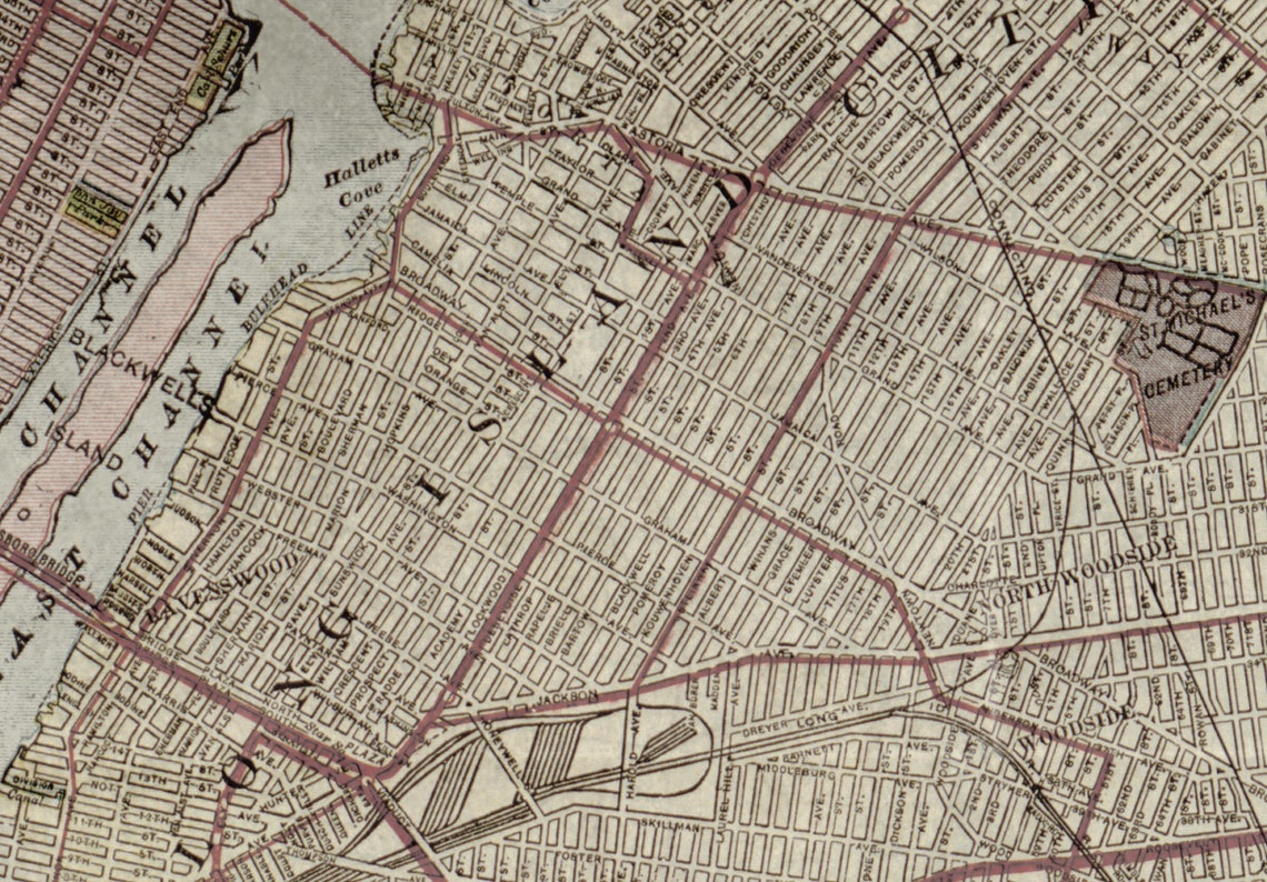 New York Map Queens Old Map Circa 1900s NYC Map Map of | Etsy