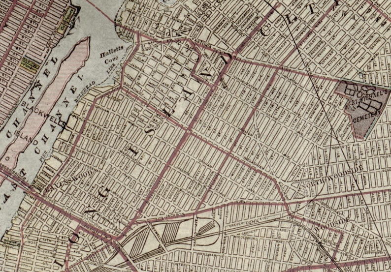 New York Map Queens Old Map Circa 1900s NYC Map Map of - Etsy España