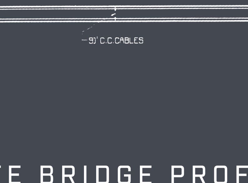 Golden Gate Bridge Blueprint Art Print: San Francisco Architecture - Etsy