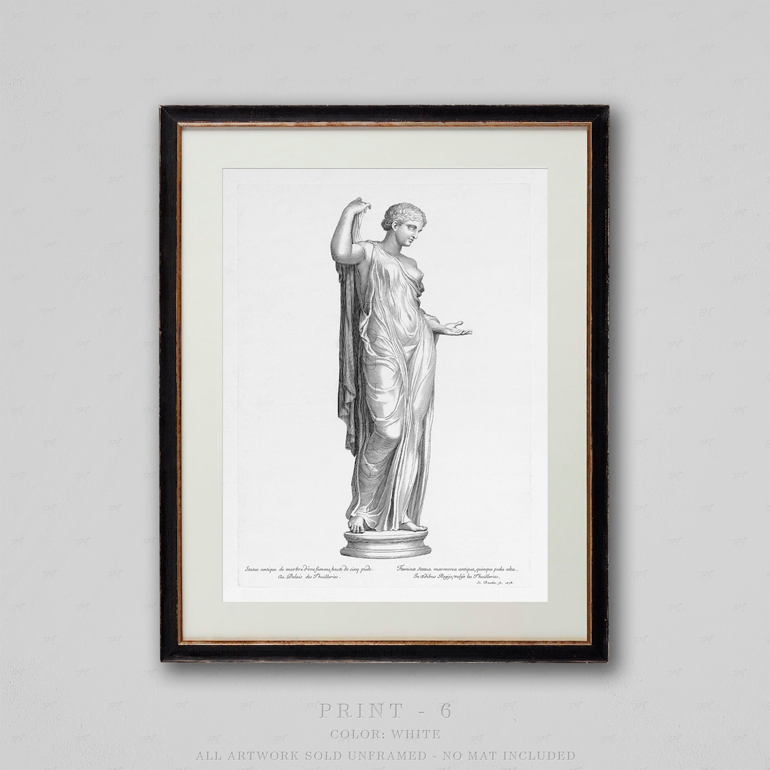 French Statue Engraving Art Print #6 - Versailles Decor - Etsy